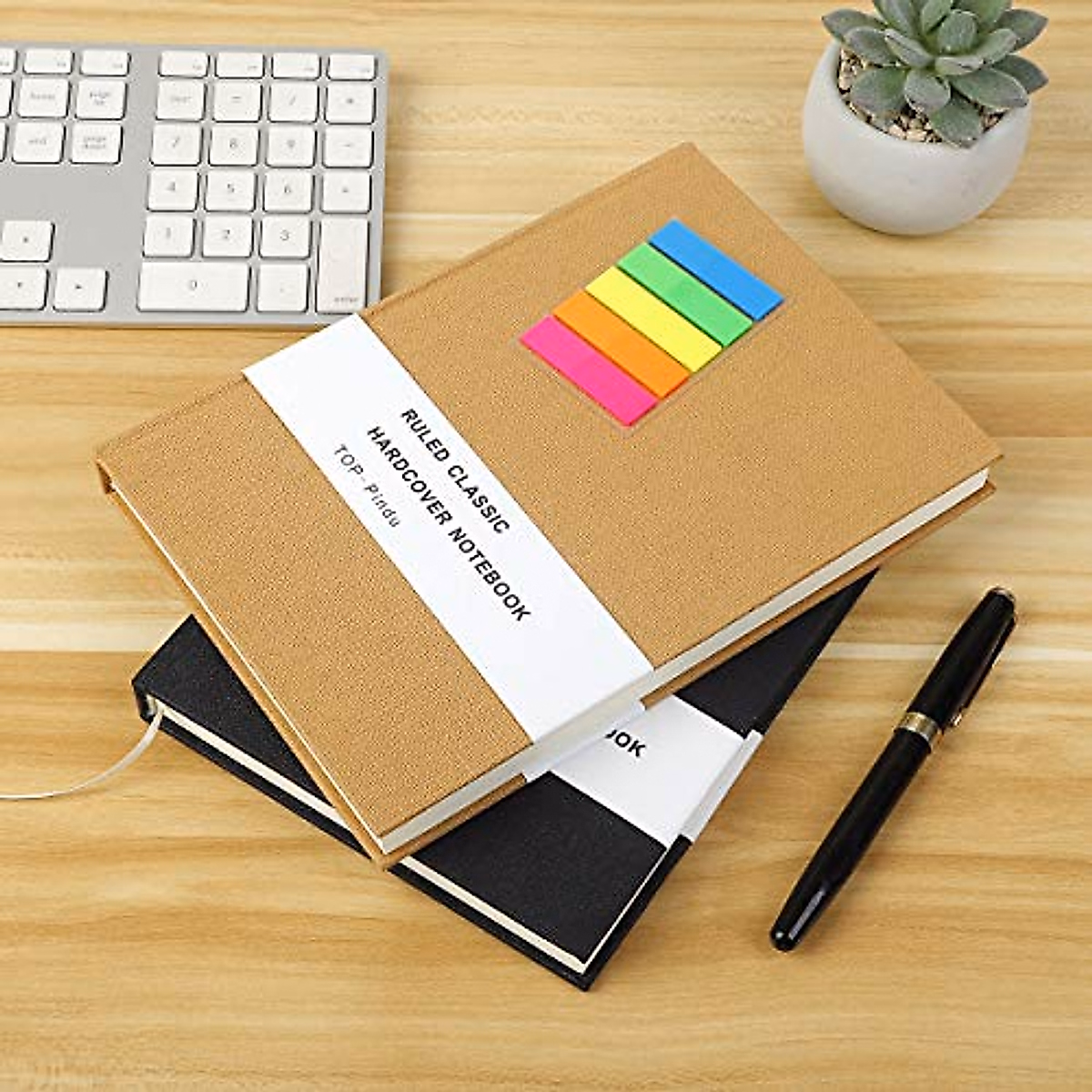 TOP-Pindu Notebook A5 Journal, Thick Classic Notebook, Hardcover Executive Notebooks, 296pp, 80gsm, 8.4 x 5.7 inch (Kraft)