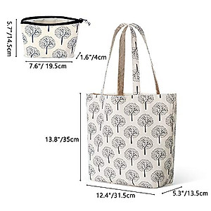 YARWO Knitting Bag with Small Zipper Pouch, Yarn Tote for Knitting Needles, Skeins of Yarn and Knitting Supplies On The Go, Tree (Patented Design)