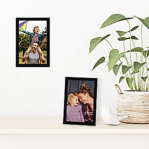 Americanflat 4x6 Picture Frame in Black - Thin Border Photo Frame with Shatter Resistant Glass - Horizontal and Vertical Formats for Wall and Tabletop