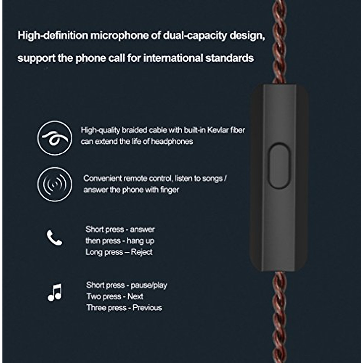 in-Ear Monitor Headphones,KZ ZS10 Five Drivers High Resolution Earphones/Earbuds with Detachable Cable (Black with Mic)