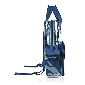 DALIX Wholesale Clear Backpacks Small Book Bags 50 Pcs in Navy Blue