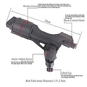 ECVYGJ Fishing Rod Rack Boat Accessory Dinghy Raft Fishing Tool Rod Holder Device Pole PVC Sup Board Kayak Fixer Fix Pole Mount Angle Fishing Tool (Color : Top and Base)