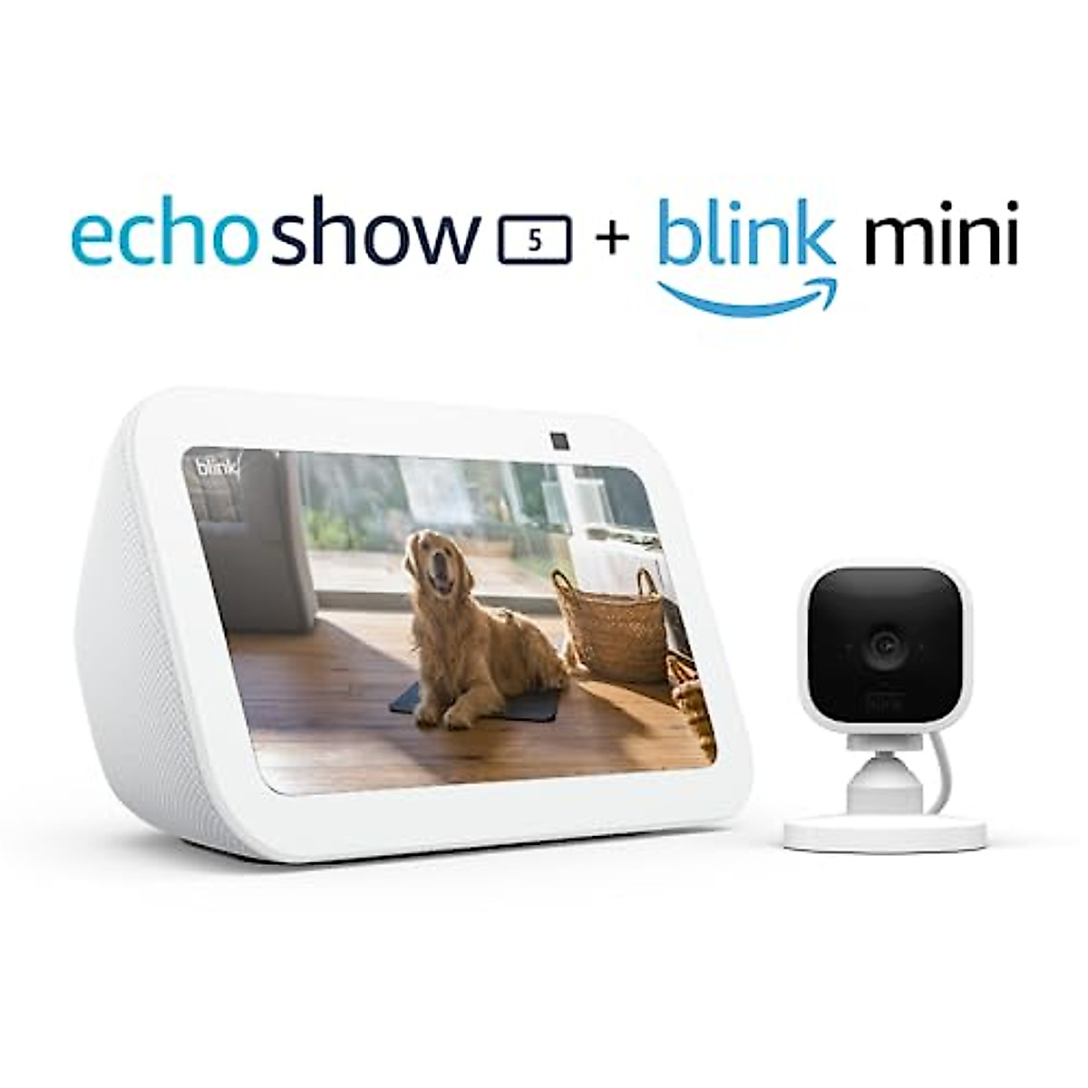 Echo Show 5 (3rd Gen) with Blink Mini | Glacier White