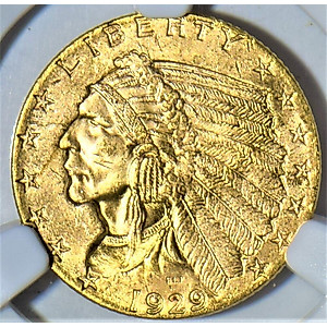 1929 P Indian Head Quarter Eagle $2.50 MS-64 NGC