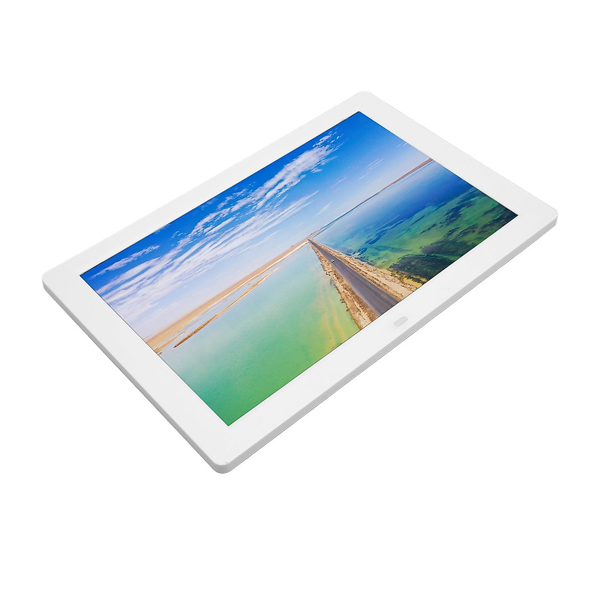 Digital Photo Frame, Electronic Photo Album 100-240V LCD Display 12.1 Inch 1280x800 Repeat Play Plug and Play White for Videos for Pictures (US Plug)