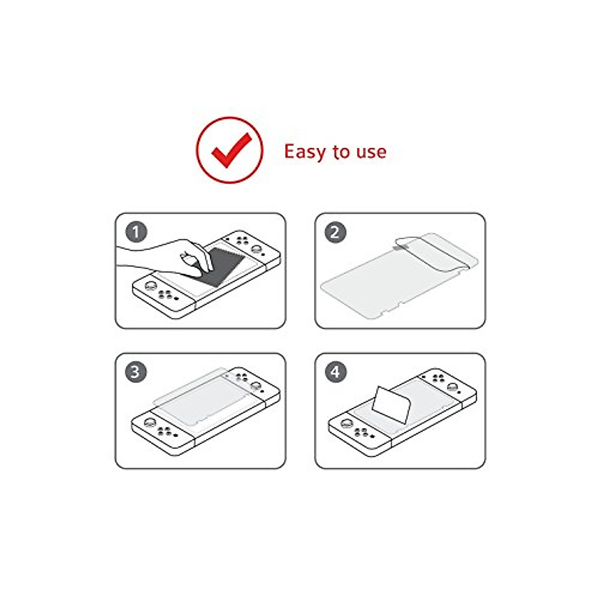 Snakebyte Tough Kit - Accessory Set Including Rubber Hard Case H9 Glass Protector Cleaning Cloth Thumb Grips Game Hard Case for Nintendo Switch - Black - Nintendo Switch