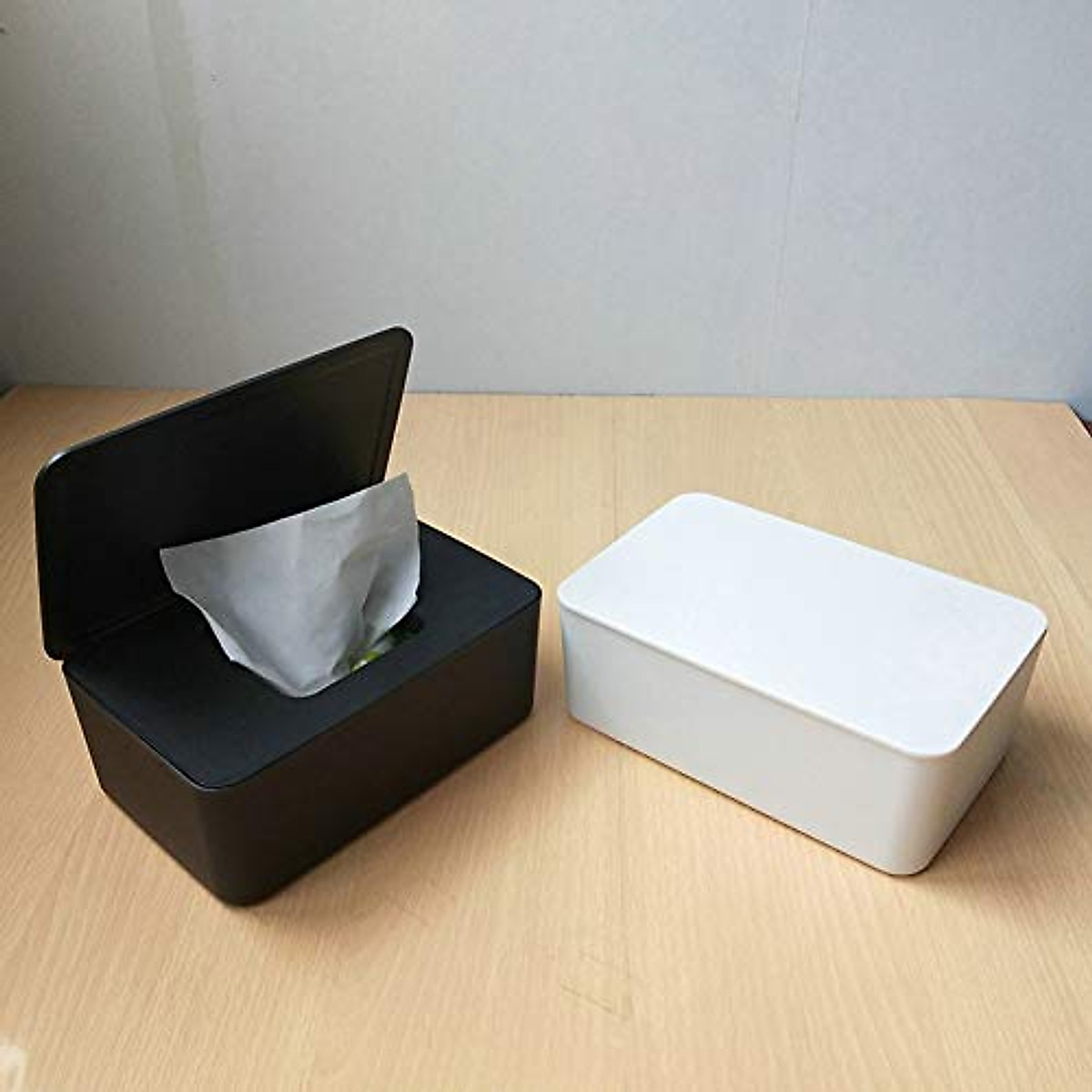 Wet Wipes Storage Box/Wipes Dispenser, Wipes Holder Container Tissue Storage Box with Lid Wipes Dispenser for Vanity, Countertops, Desk, Office, Dorm