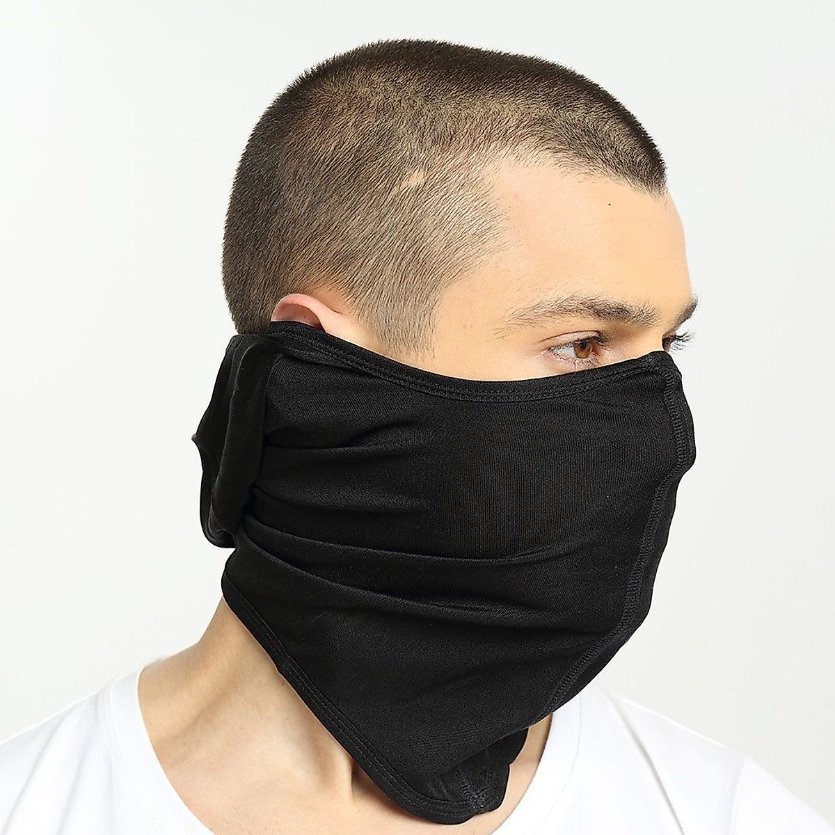 ALASKA BEAR Silk Balaclava Face Mask for Men and Women, Pure Mulberry Silk Neck Gaiter Black