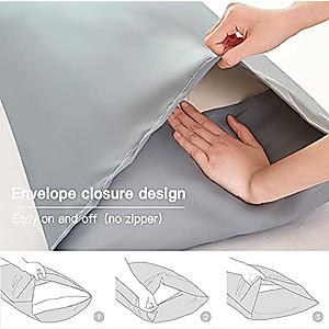 Airensky Pillow Cases Queen - Grey Slip Pillow Cases for Hair and Skin 2 Pack 20x30 inches，Soft Chill & Breathable Pillow Cover with Envelope Closure，Gifts for Women Men