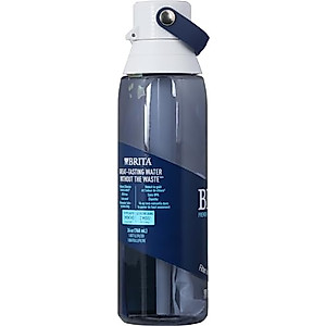 Brita Hard-Sided Plastic Premium Filtering Water Bottle, BPA-Free, Reusable, Replaces 300 Plastic Water Bottles, Filter Lasts 2 Months or 40 Gallons, Includes 1 Filter, Night Sky - 26 oz.