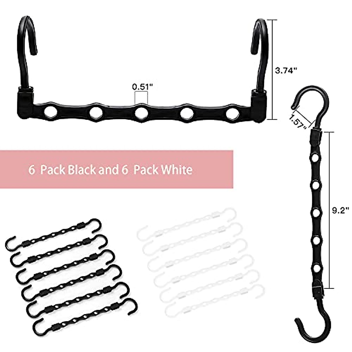 Closet Organizers and Storage, 12 Pack of Space-Saving Closet Organizers and Storage Hangers, Sturdy and Stackable, Multifunctional Closet Storage Hangers, Essential Hangers for Dormitories