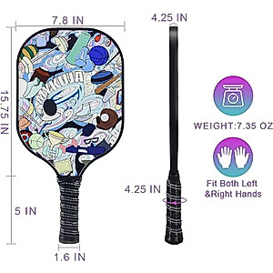 MYKUJA Pickleball Paddles Set of 2 |Fiberglass Pickleball Paddles with 4 Pickleball Balls,1 Pickleball Bag|Pickle Ball Paddles |Pickleball Gifts for Beginners(Youth Pickleball Paddles)