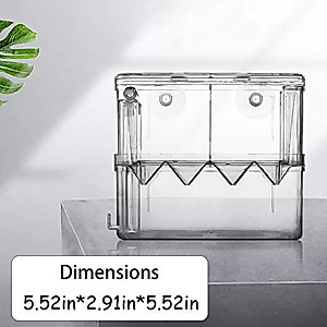 Fortune-star Fish Breeding Box Aquarium Fish Tank Hatchery Incubator Breeder Box Fish Breeding Tanks Acrylic White Breeder Isolation Divider Hatching Boxes with Suction Cups