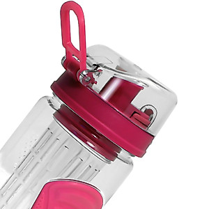 CampTeck U4277 Pink 1 Litre 1000 ml Infusion Bottle (BPA Free Tritan Plastic) Fruit Infuser Bottle with Leak-Proof Lid & Carry Handle