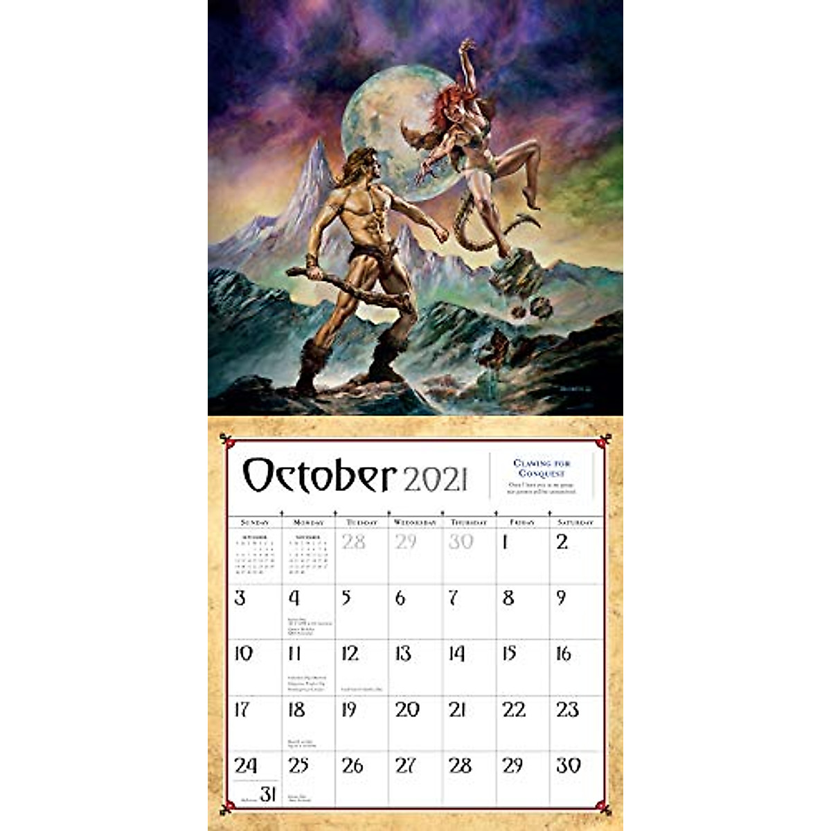 Boris Vallejo and Julie Bell's Fantasy Wall Calendar 2021