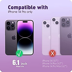 i-Blason Cosmo Series for iPhone 14 Pro Case 6.1 inch (2022 Release), Slim Full-Body Stylish Protective Case with Built-in Screen Protector (Purplefly)