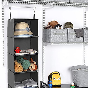 GRANNY SAYS 5-Shelf Hanging Closet Organizers and Storage, Hanging Shelves for Closet Storage, Collapsible Hanging Shelf Organizer for Clothes Organization, Dark Gray, 12 ¼" D X 12 ¼" W X 45 ½" H