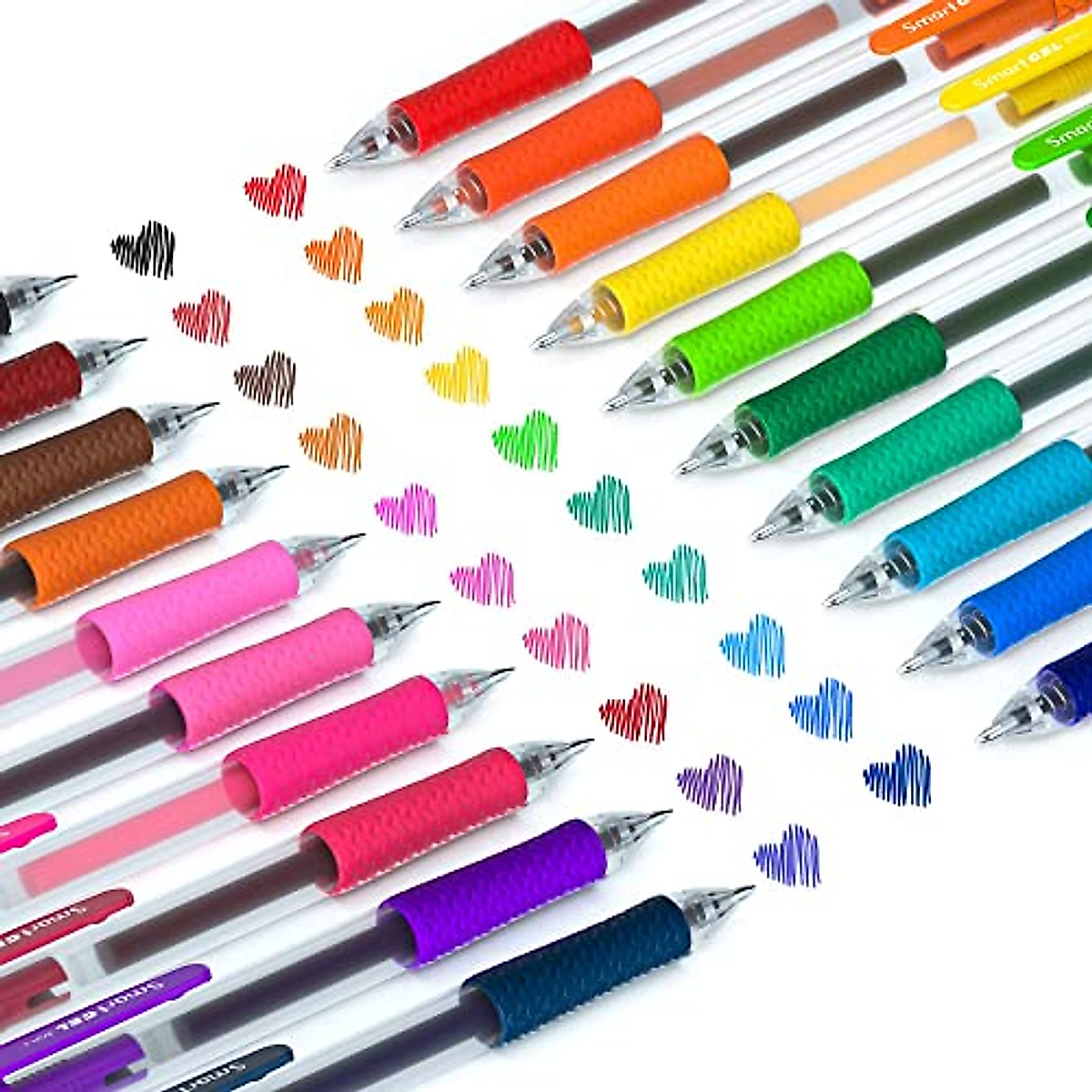 Gel Pens Set 20 Colors Medium Point Colored Pens Retractable Gel Ink Pens with Comfort Grip,Smooth Writing for Journal Notebook Planner in School Office Home by Smart Color Art