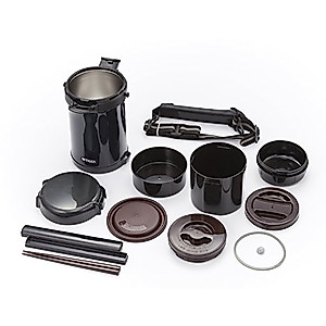 TIGER Thermos LWU-A202-KM Tiger Thermos Thermal Lunch Box, Stainless Steel, Lunch Jar, Rice Bowl, Approx. 4 Cups, Black