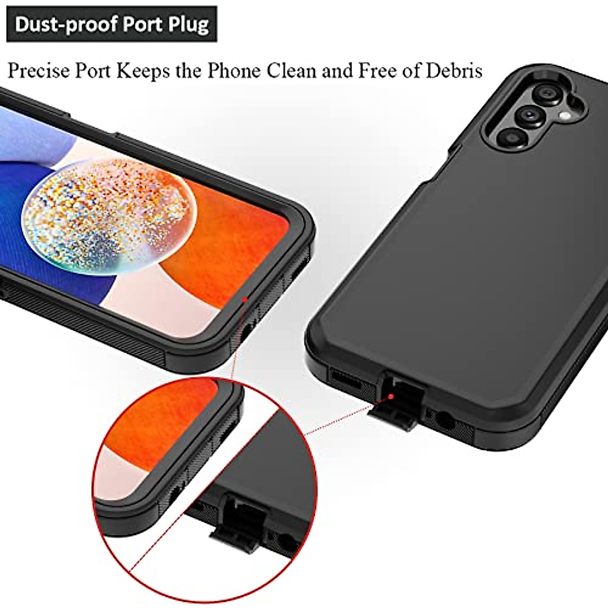 TMIDVFV Compatible with Samsung Galaxy A14 5G Case, with Belt Clip Holster Heavy Duty Rugged Shockproof Full Body Protection Kickstand Phone case for Samsung Galaxy A14 5G (Black)