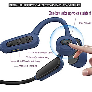 LeBoomon Waterproof Bone Conduction Headphones Wireless Bluetooth 5.0 Built-in 16G Mp3 Player IP68 Waterproof Swimming Headset with Mic for Running Swimming Cycling Gym