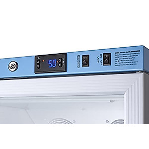 Summit Appliance ARG18PV Performance Series Pharma-Vac 18 Cu.Ft. Upright Glass Door All-refrigerator with Silver-ion Handle, Interior Light, Access Port and Hospital Grade Cord Green Dot Plug, White