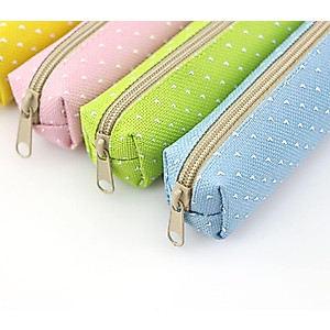 1Pc Orange Pencil Case, Cute Stationeries Pouch, Kawaii Pencil Pouch, Candy Color Pencil Box, Super Slim Pen Bag, Wave Point Cosmetic Bag，Pen, Pencil and Marker Cases，Arts, Crafts and Sewing