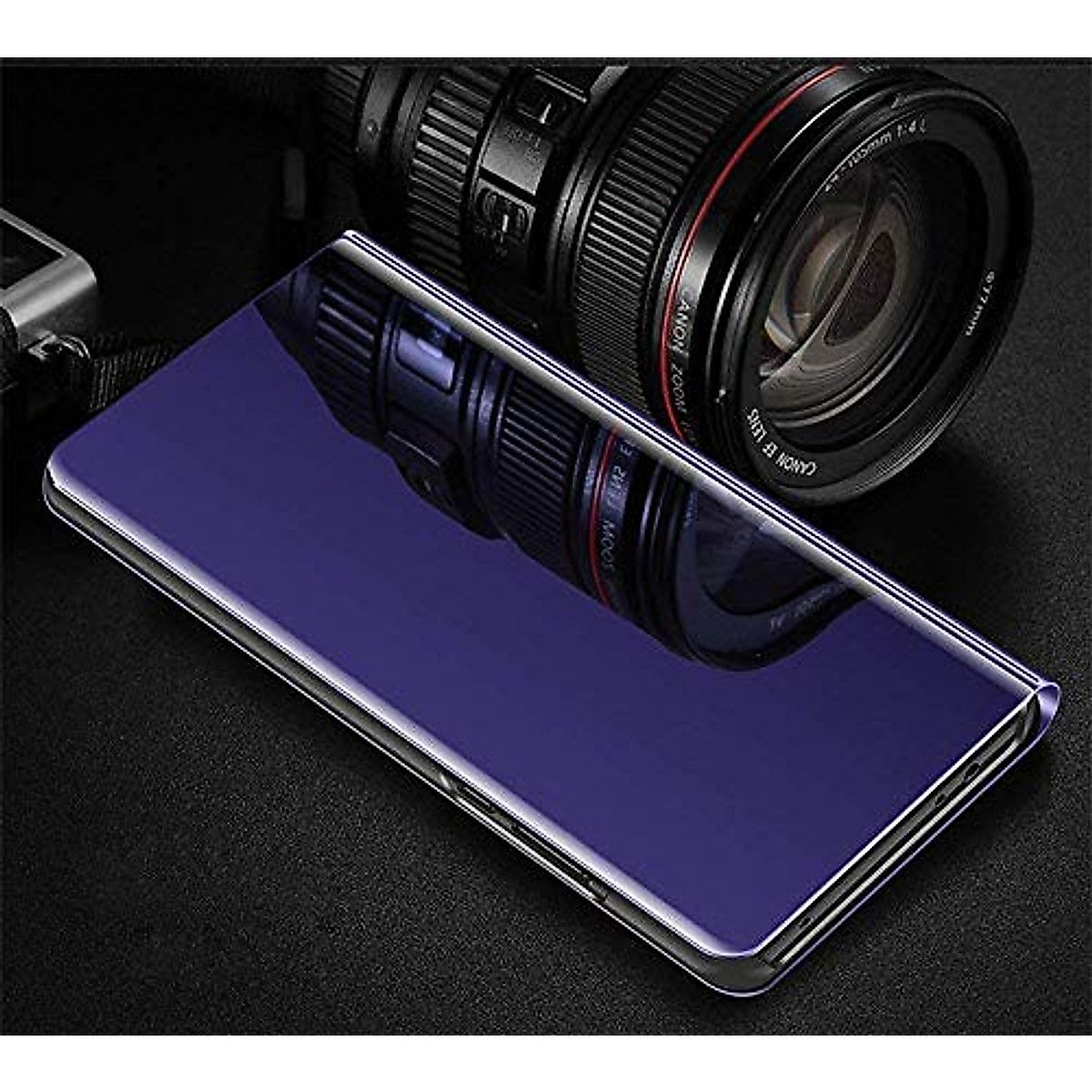 EMAXELER LG V60 Case Cover Stylish Mirror Plating Flip Full Body Protective Reflection Ultra Thin Hard Anti-Scratch Shockproof Frame for LG V60 Mirror:Purple