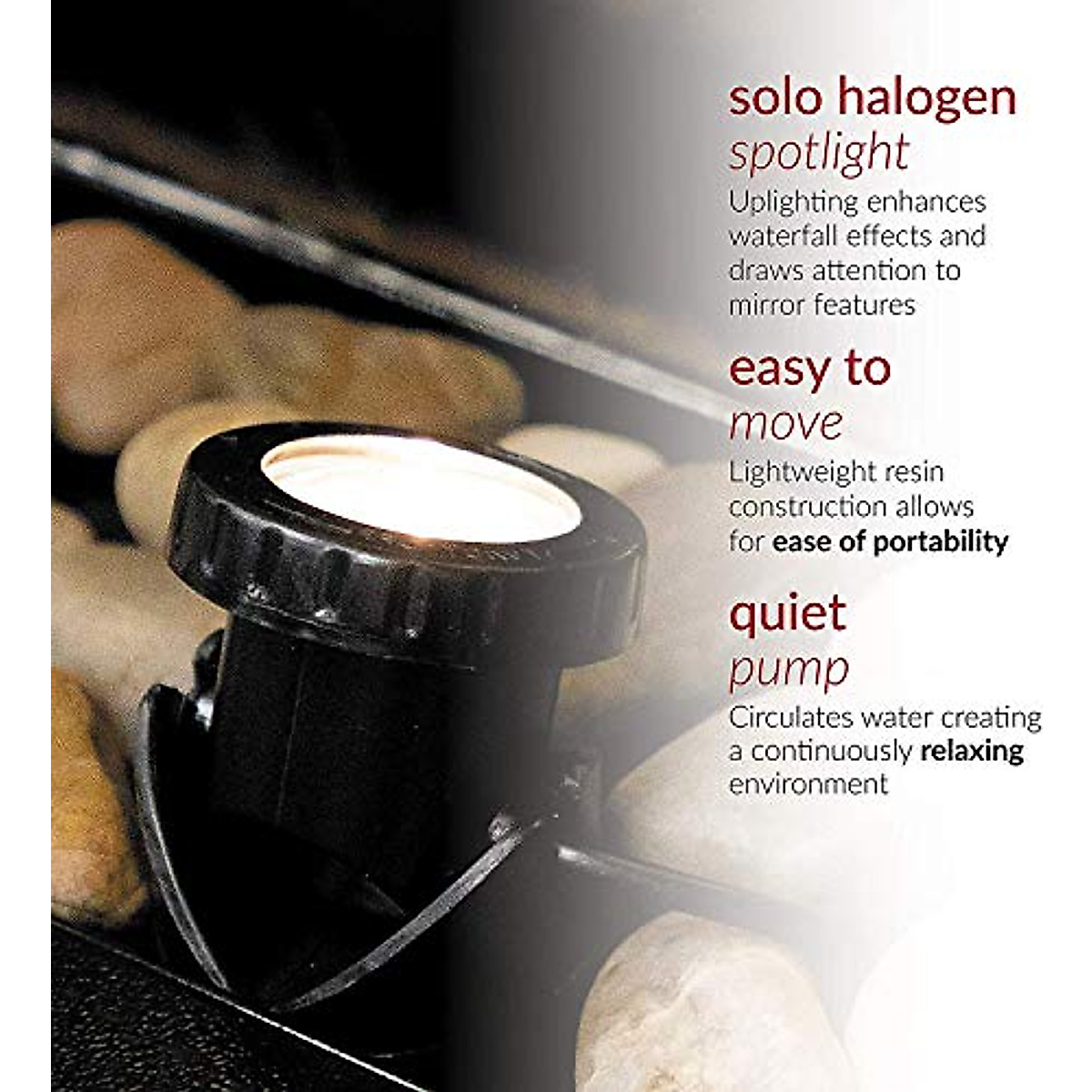 Alpine Corporation MLT102 Mirror Waterfall Fountain with Stones and Light, 72 Inch Tall, Silver