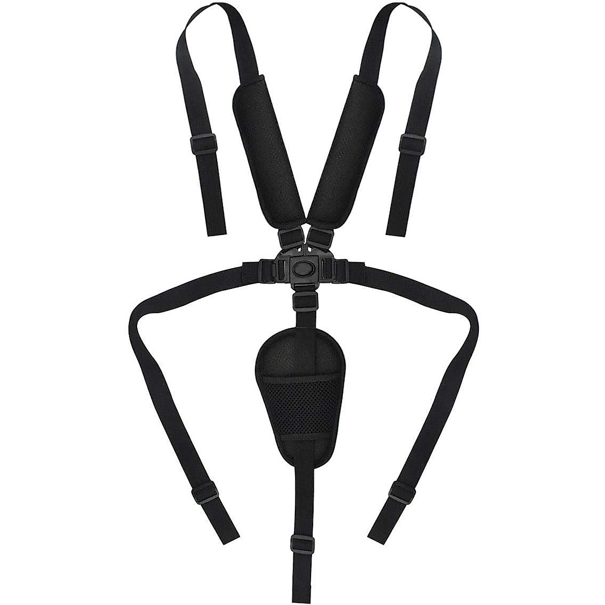 Kissral Universal 5 Point Harness Straps, Adjustable Baby Safety Strap Belt with Shoulder Pads and Guarding Pad, Harness Straps for High Chair/Pushchair/Stroller/Pram/Buggy (Black)