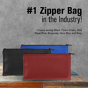 Burgundy Expanded Vinyl Reusable Deposit Bag - 11W x 6H