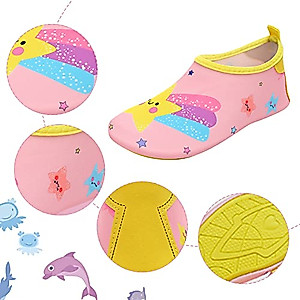 Lykmera Baby Beach Shoes Kids Boys Girls Summer Beach Shoes Diving Shoes Swimming Cartoon Shoes Water Animal Printed Shoes (Multicolor, 2.5-3Years Toddler)