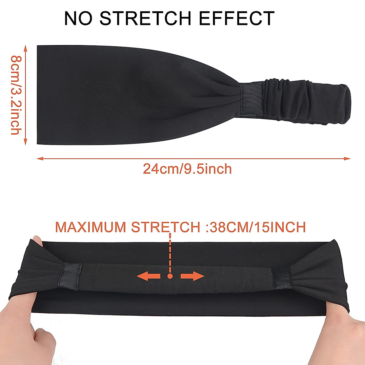 SUNLAND Workout Headbands for Women Men Moisture Wicking Sweat Bands Elastic Wide Sport Headbands for Yoga Fitness Tennis Running Gym