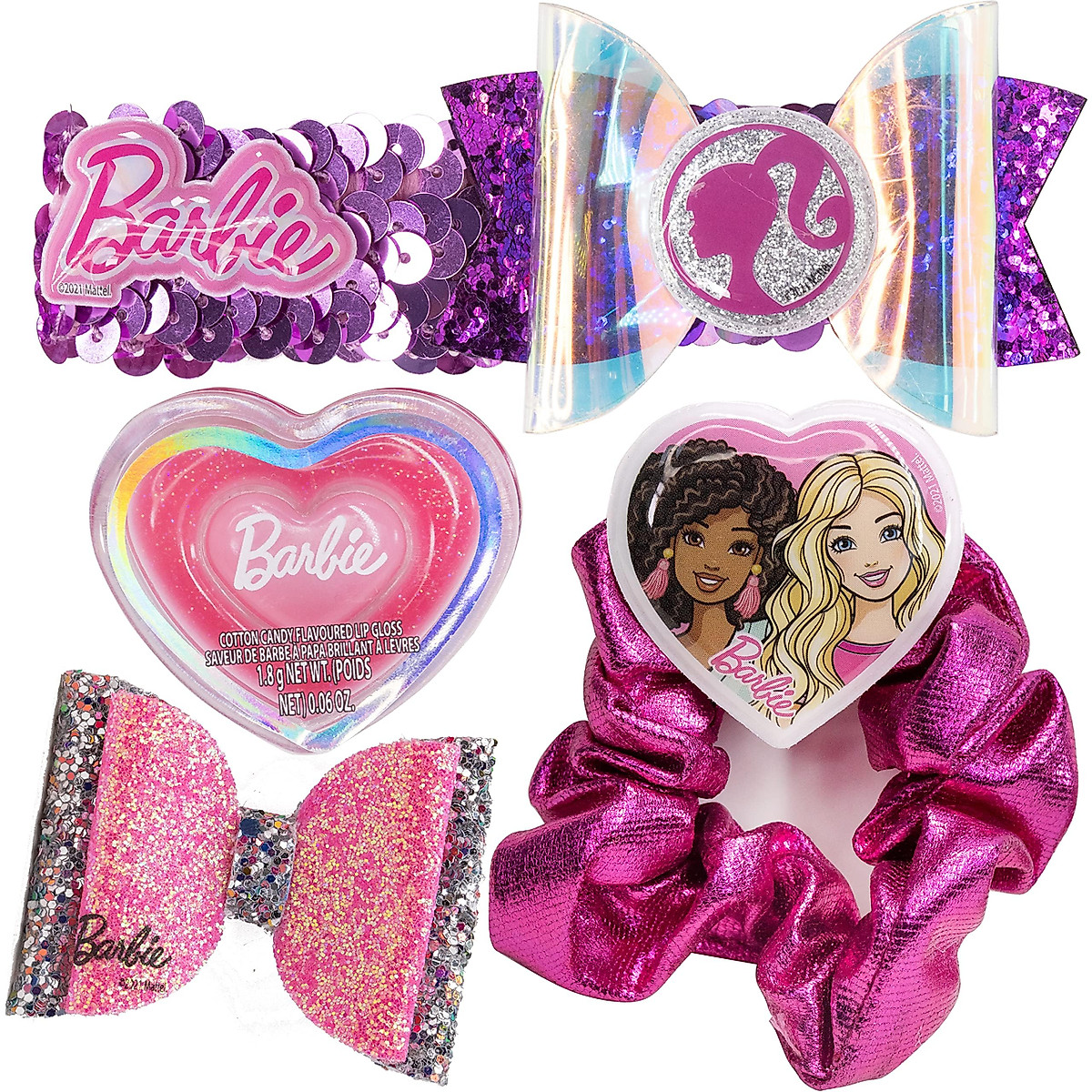 Barbie - Townley Girl Backpack Cosmetic Makeup Gift Bag Set includes Hair Accessories and Printed PVC Back-pack for Kids Girls, Ages 3+ perfect for Parties, Sleepovers and Makeovers
