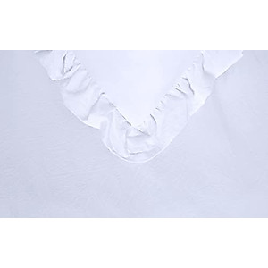 Chezmoi Collection Celia 3-Piece Waterfall Ruffle Skirt Bedspread Set - French Country Chic Farmhouse - California King, White