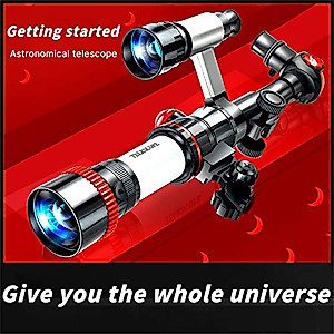 Astronomy Telescope for Kids Adults Beginners,50mm Aperture Astronomical Telescope Refractor Tripod Finder for Camping And Stargazing,Observe Moon and Planet in The Wild, Best Telescope Gift (Silver)