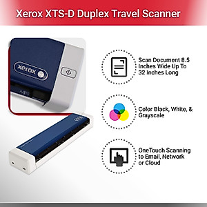 Xerox XTS-D Duplex Travel Scanner for PC and Mac, USB Powered Travel Scanner