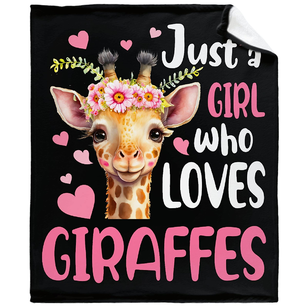 Mokukenren Just A Girl Who Loves Giraffes Blanket Lightweight Cozy Flannel Fleece Throw Blanket Best Gift Home Decor for Bed Couch Outdoor Camping 50"x40" S for Kids