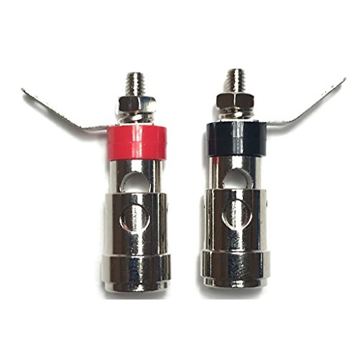 CESS Amplifier Terminal Connector Binding Post Push Quick Type -Binding Post Spring Loaded Press Subwoofer Basket Terminal (4 Pack)