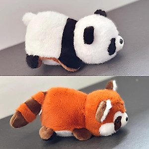 Roadoor Reversible Panda Plushie, 2-in-1 Red Panda & Panda Soft Toy, Double Sided Panda Stuffed Animal, Soft Panda Pillow Plush Toy Panda 14"