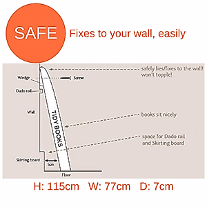 Tidy Books - Kids Bookshelf | White | Wall Bookshelf for Kids with 3D Alphabet Color | Montessori Materials | Wood Bookcase | 45.3 x 30.3 x 2.8 in | ECO Friendly | Handmade - The Original Since 2004