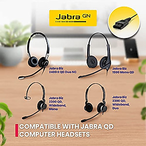 Jabra GN Style Splitter Y-Training Cord (Observation- Live/Mute Version), Compatible with Jabra, Liberation, GN Netcom Headsets - Quick Disconnect - for Coaching, Supervising, Training, Monitoring