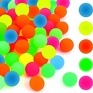 100 Pcs Bouncy Balls Glow in The Dark, Glow Bouncy Balls, 5 Colors Bouncy Balls Toys Glowing Party Favors Bouncing Balls 1 Inch, Birthday Game Toy Party Decor