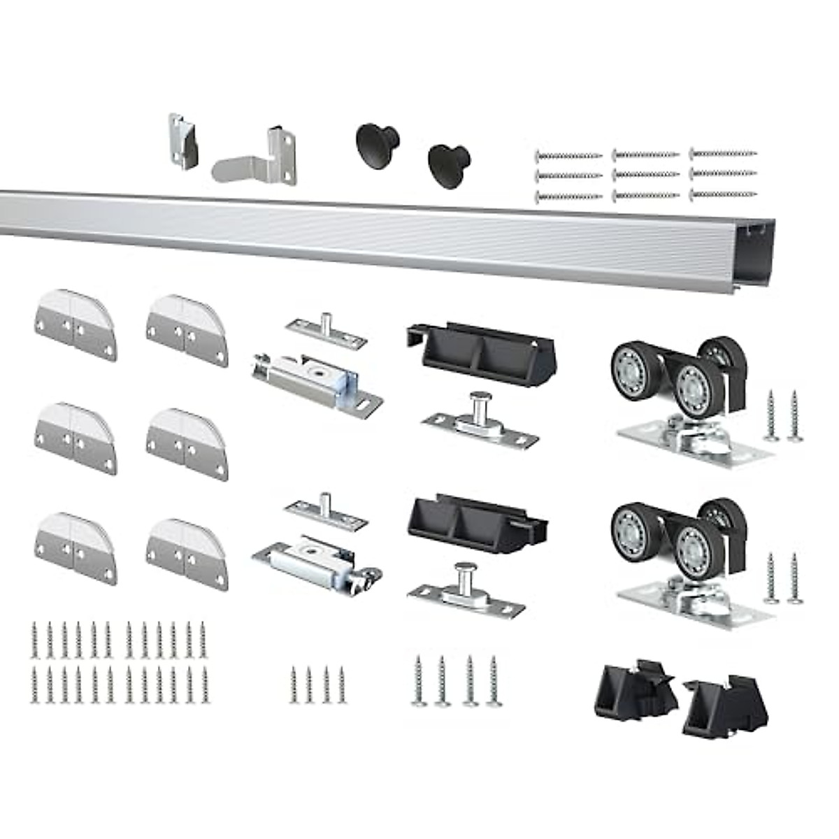 DIYHD 96" Bifold Interior Door Hardware,Ceiling Mount Bi Folding Closet Door Kit for 4 Door,Fit Door Width 95-1/16",No Door