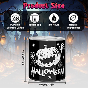 Pumpkin Scented Candles, Fall Decorations for Home, Halloween Decorations Indoor,Spooky Candle,Gothic Vintage Fall Decor for Farmhouse Room Apartment Table Desk Kitchen Bedroom,Funny Gift for Women