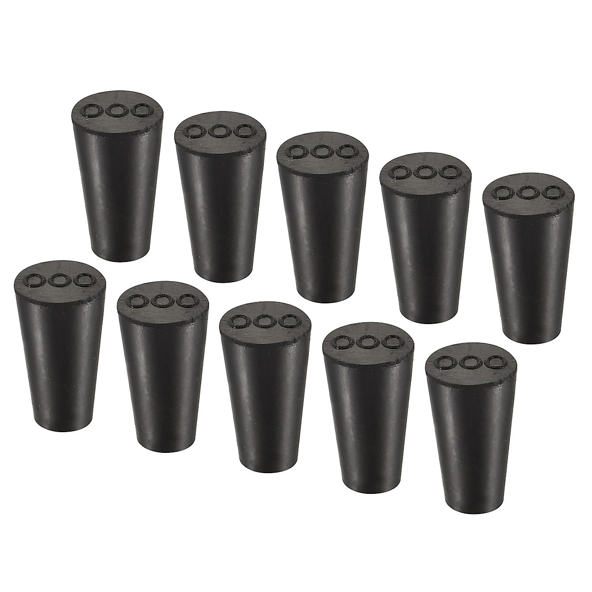 YOKIVE 10Pcs Rubber Stoppers, Tapered Plugs with High-Temperature Resistance | Protect Hole, Great for Lab Industry (Black, 8.2mm to 12.7mm)