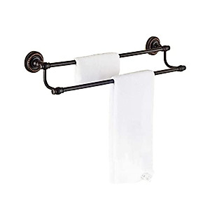 Towel Racks for Bathroom Towel Bar Single Pole Towel Rack All Copper Towel Rail Wall Mount Towel Holder Bathroom Hardware Accessories Free Standing Towel Racks (Color : Black, Size : 40cm)
