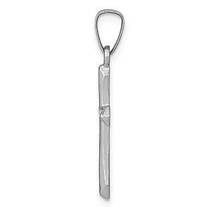 Sonia Jewels 14k White Gold Cross Pendant Charm - 23mm x 11mm