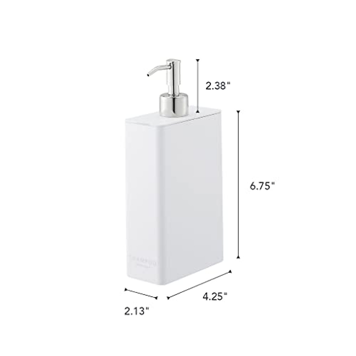 Yamazaki Tower Shampoo Dispenser White Rectangular