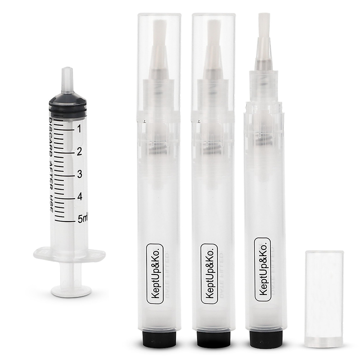 Paint Touch Up Pens Refillable - 5ml Touch Up Paint Pens for Walls | Pack of 3 Touch Up Paint Pen | Refillable Paint Pen for Touch Ups | Cabinet Touch Up Paint |Perfect Paint Touch Up Pen with Syringe